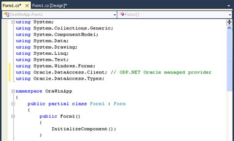 Getting Started With Oracle Data Provider For Net C Version