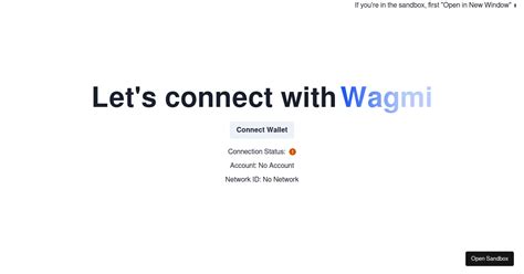 Wagmi Demo Codesandbox