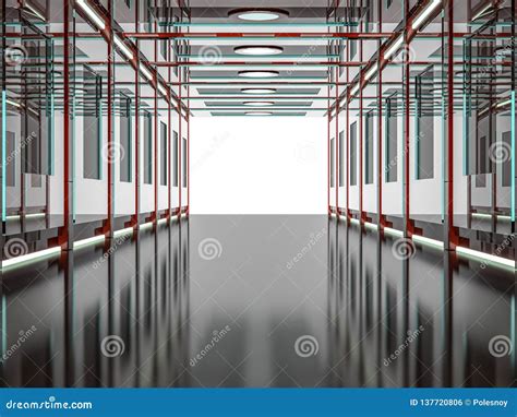 Abstract Modern Red Architecture Background 3d Rendering Stock