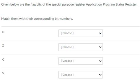 solved given below are the flag bits of the special purpose