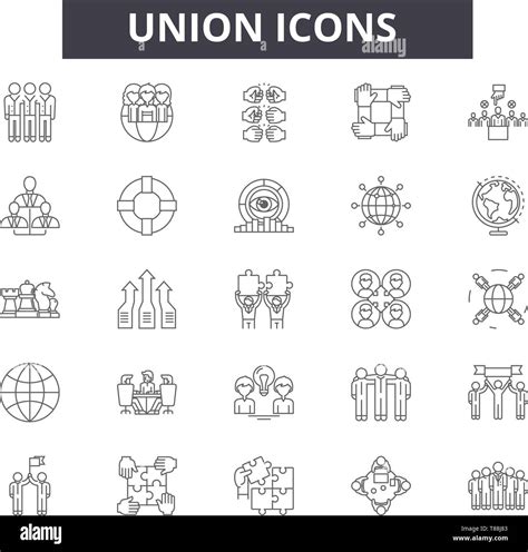 Union line icons, signs, vector set, linear concept, outline illustration Stock Vector Image ...