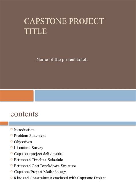 Capstone Project Ppt Format For Cie 1 Pdf