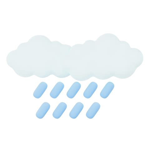 Cloudy Heavy Rain With Rainbow 3d Render Weather Icons Set 45385760 Png