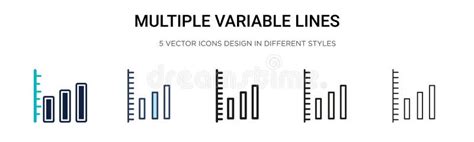 multiple variable lines icon in filled thin line outline and stroke style vector illustration