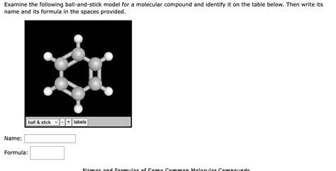 Solved Examine The Following Ball And Stick Model For A