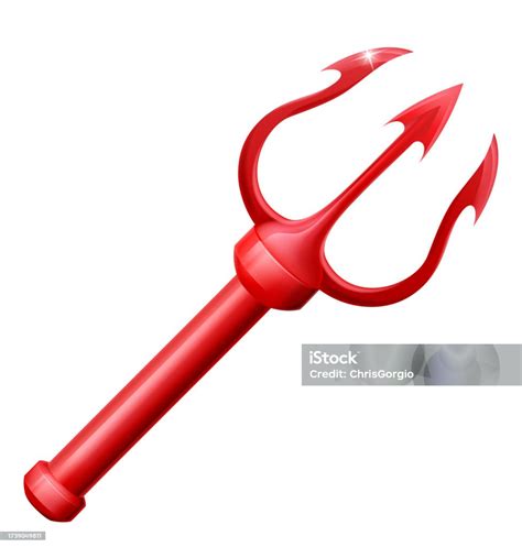 Devil Trident Pitchfork Cartoon Pitch Fork Stock Illustration