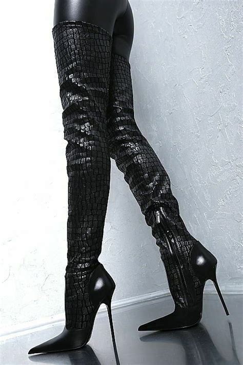 1969 Italy Original Overknee G64 Crotch High Heels Boots Luxus Leder