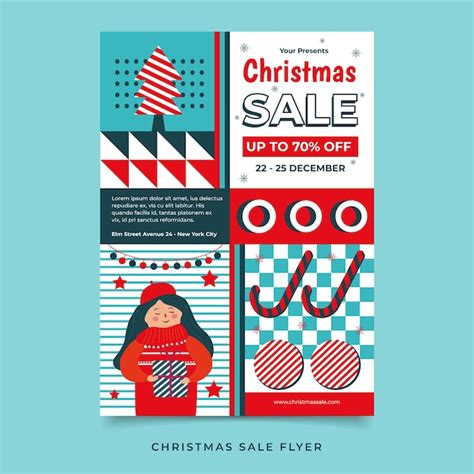 Premium Vector Christmas Sale Flyer Template