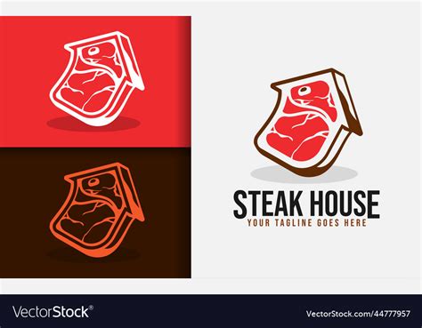 Steak House Logo Design Creative Meat Royalty Free Vector