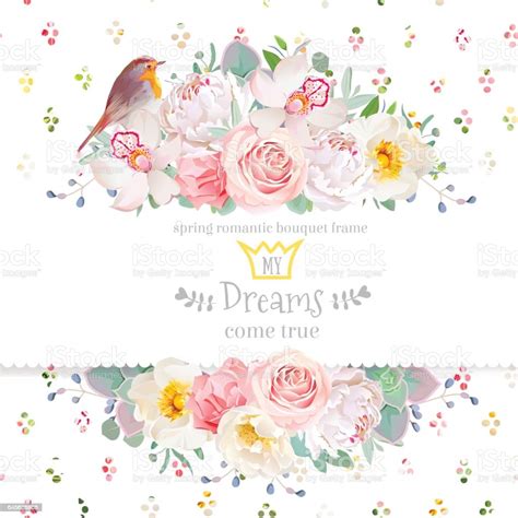 섬세 한 꽃 고 로빈 새 벡터 카드입니다 레인 보우 색종이 바 0명에 대한 스톡 벡터 아트 및 기타 이미지 0명 개화기 곡선 Istock