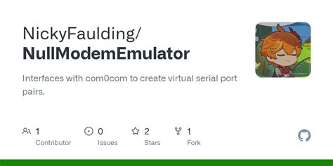 Github Nickyfauldingnullmodememulator Interfaces With Com0com To Create Virtual Serial Port