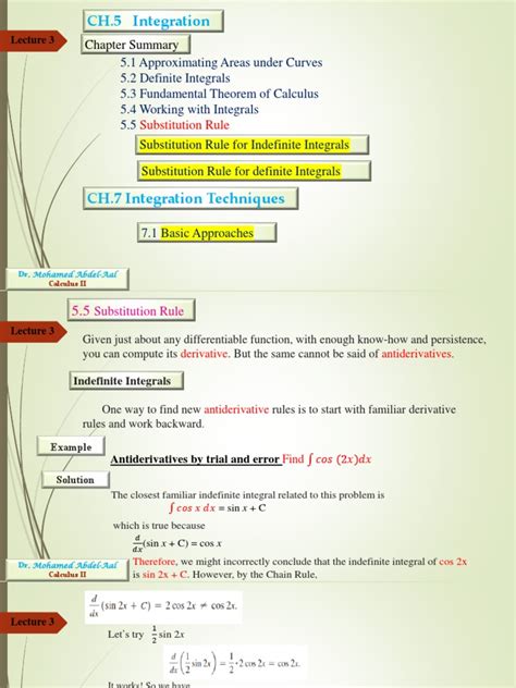 Lecture 03 Calculus II 22 | PDF | Integral | Calculus