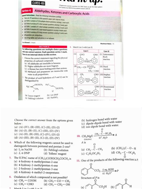 Aldehyde Ketone Carboxylic Acid Assignment 1 Unit 8 Pdf