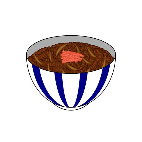 牛丼【無料ダウンロード】（フリーイラスト／フリー素材／無料イラスト／お絵描き／ラクガキ） 猫のおえかき帳