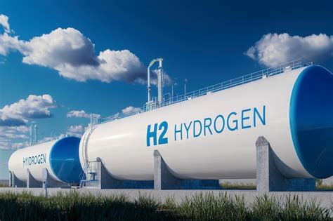 Large Storage Tanks Hydrogen Production And Processing Plant Representing Hydrogen Energy