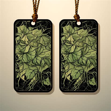 Premium Ai Image Ivy Leaf Shaped Tag Card Green Abstract Style Canvas