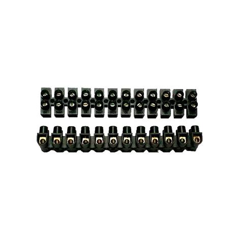 Bloco Terminal Conector Em Barra 16 00mm 12 Bornes Baquelite Elétrica Rios