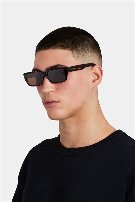Tortoise Shell Rectangle Acetate Sunglasses Brown Mens Accessories