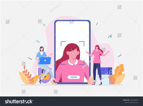 Vector Illustrationface Recognition Technology Concept Showing Stock