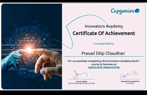Prasad Chaudhari On Linkedin Innovation Capgemini Associate