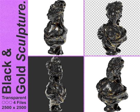 Premium Psd Marie Antoinette Digital Portrait Bust In Black Marble