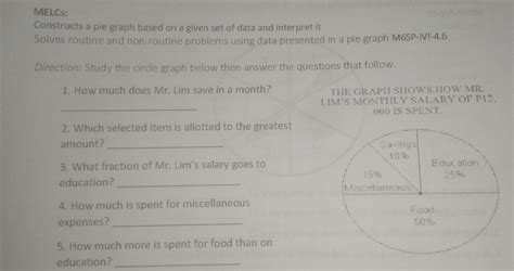 Solved Melcs Constructs A Pie Graph Based On A Given Set Of Data And