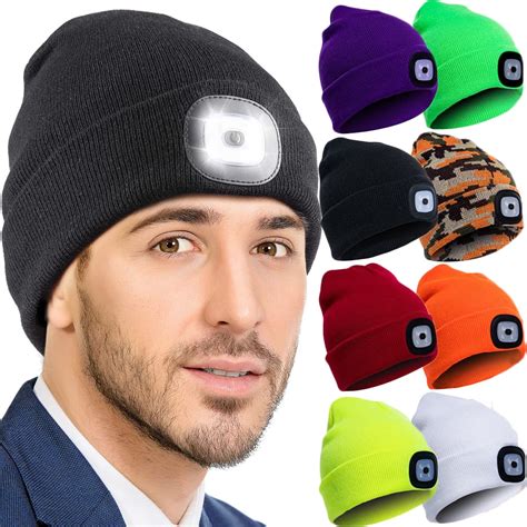 Rechargeable Led Beanie Hat With Headlight Unisex Ideal For Outdoor