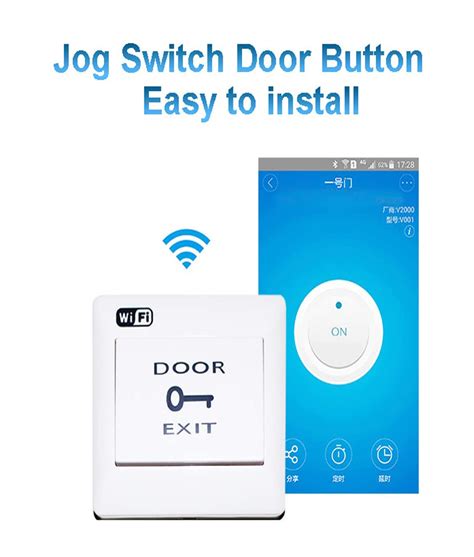 2 4Ghz WiFi Push To Exit Button NO NC Output App Controlled For Door Access Control HOBK
