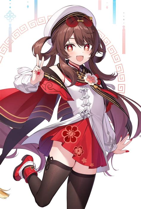 Tokitamago Tokita Mago Hu Tao Cherries Snow Laden Genshin Impact Hu Tao Genshin Impact