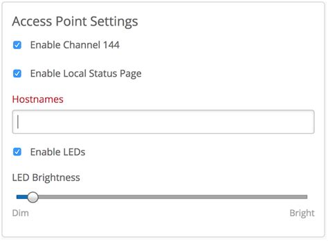Site Access Point Settings Mist