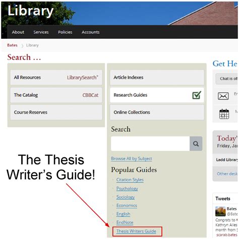 Thesis Writer Tips Library Bates College