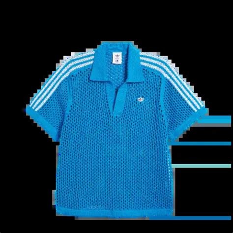 Adidas Clot Edison Chen Crochet Polo Shirt Blue Area 02