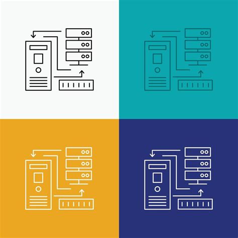 Combination Data Database Electronic Information Icon Over Various