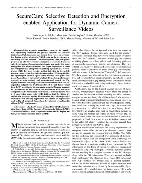 pdf securecam selective detection and encryption enabled application for dynamic camera