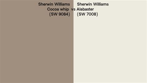 sherwin williams cocoa whip vs alabaster side by side comparison
