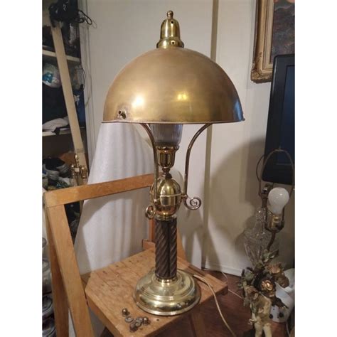 Mid Century Large Brass Dome Table Lamp Chairish