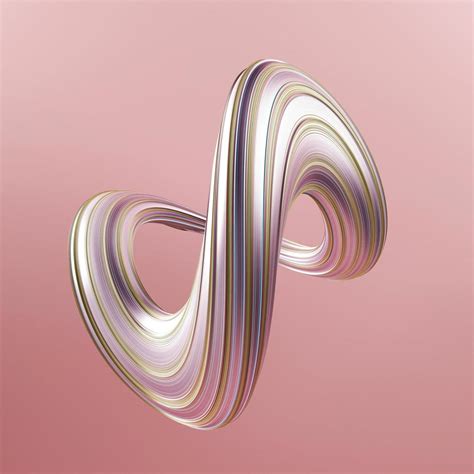 Red Abstract Twisted Shape Colorful Round Geometry Gradient Curve Background Computer