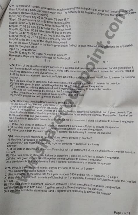 Pea304 Reasoning Aptitude End Term Exam Question Paper Pea 304