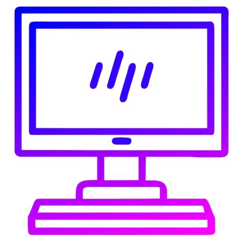 Premium Vector Computer Icon Outline Gradient