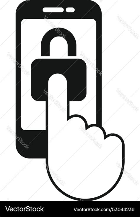 Hand Unlocking Smartphone With Index Finger Vector Image