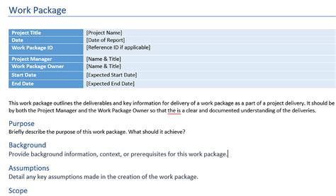 Mastering The Art Of Work Package Template Creation