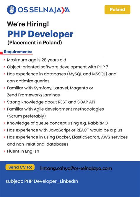 Lintang Cahya A On Linkedin Job Vacancy Php Developer It Penempatan