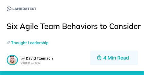 Six Agile Team Behaviors To Consider LambdaTest
