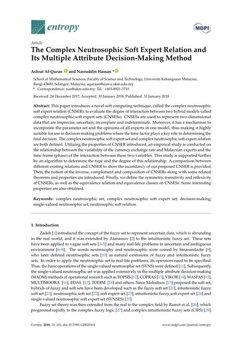 PDF The Complex Neutrosophic Soft Expert Relation And Its Multiple