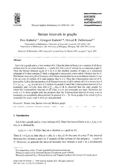 Pdf Steiner Intervals In Graphs Dokumentips