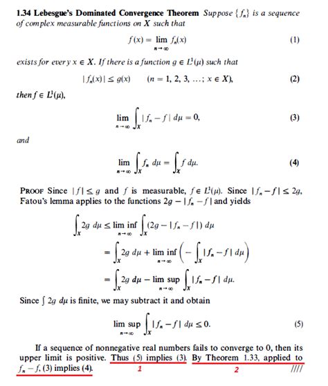 Real Analysis Lebesgue Dominated Convergence Theorem From Rca Rudin