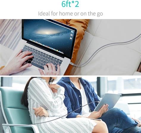 Choetech W Usb C To Usb C Braided Cable Meter Length V A Fast Charging Mbps Data