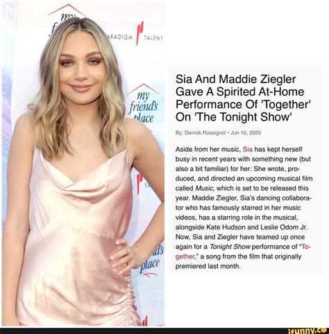 Sia And Maddie Ziegler Gave A Spirited At Home Performance Of Together