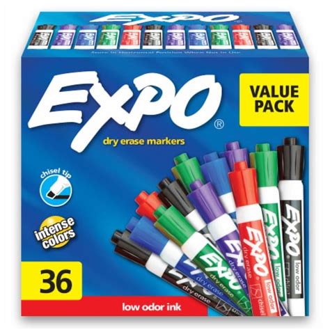 EXPO Low Odor Dry Erase Markers Chisel Tip Assorted 36 Count Chisel Tip Kroger
