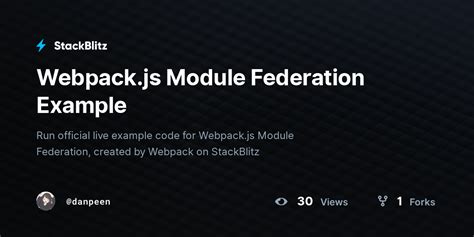 Webpack Js Module Federation Example StackBlitz